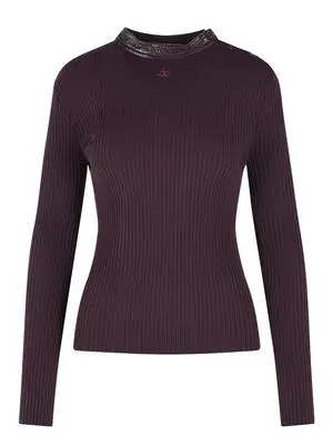 COURREGES Burgundy Viscose Blend Sweater - Multicolor