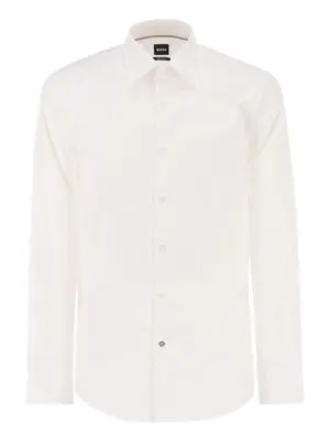 BOSS Regular Fit Shirt In Easy-iron Cotton Poplin - White