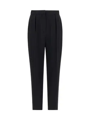 Balmain High Waist Wool Trousers - Black