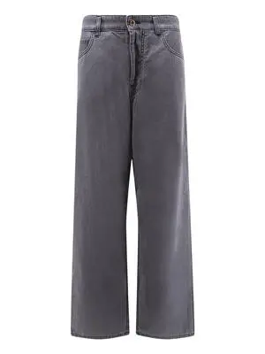Miu Miu Miu Miu Women Grey Light Denim Trousers Multicolor