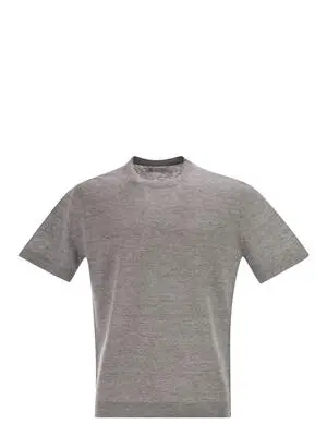 Brunello Cucinelli Linen And Cotton Crew Neck T-shirt - Gray