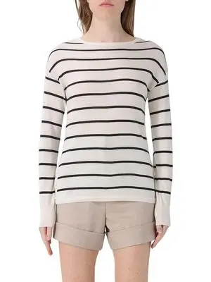 Max Mara Striped Cashmere And Silk Pullover - Blue