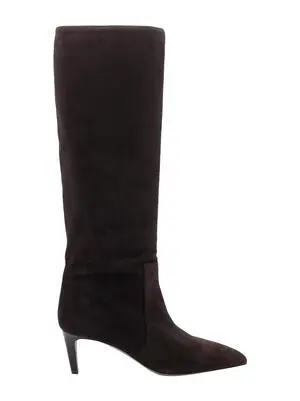 Paris Texas Suede Stiletto Boots - Brown