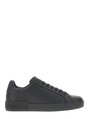 Dolce & Gabbana DOLCE & GABBANA Portofino Leather Sneakers Black