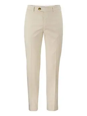 Brunello Cucinelli Italian Fit Cotton Gabardine Trousers - Cream