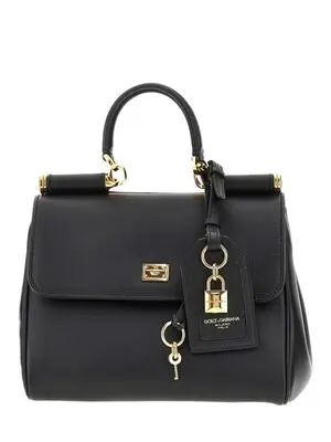 Dolce & Gabbana Plongé Leather My Sicily Bag - Black