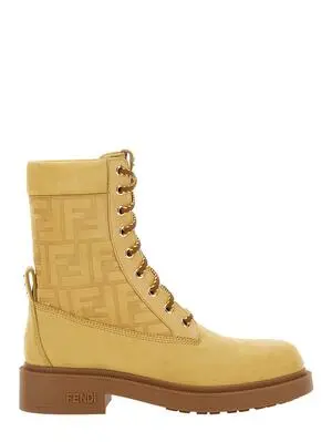 Fendi Leather Combat Boots - Multicolor