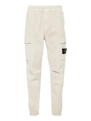 Stone Island Organic Cotton Stretch Cargo Trousers - White