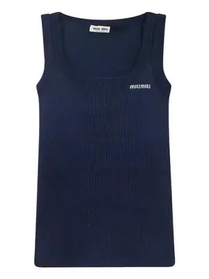MIU MIU Miu Miu Women Ribbed Cotton Tank Top