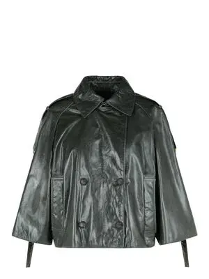 Max Mara MAX MARA Tenace Leather Jacket Gray