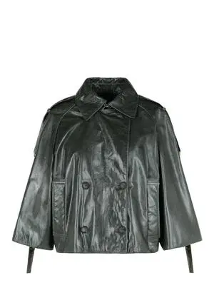 Max Mara MAX MARA Tenace Leather Jacket Gray