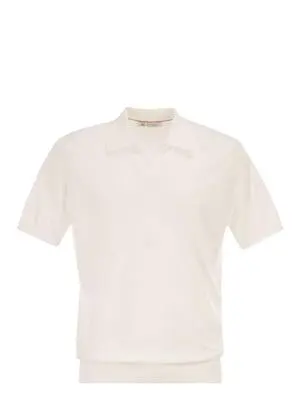 Brunello Cucinelli Cotton Polo Style Sweater - White