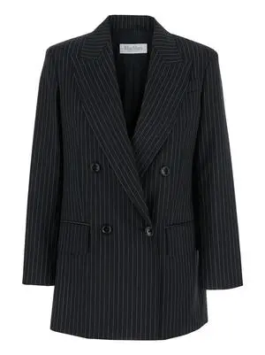Max Mara Mattia Wool Striped Double-breasted Jacket - Multicolor
