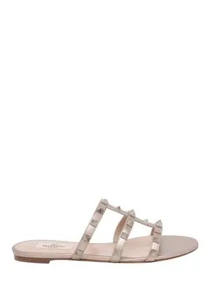 Valentino Garavani VALENTINO Rockstud Slide Sandals Gold