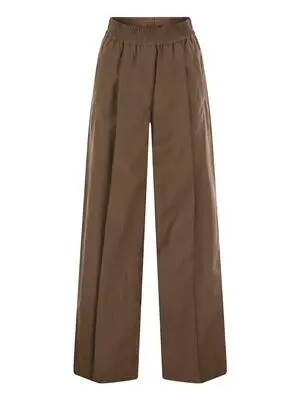 Brunello Cucinelli Brunello Cucinelli Women Loose Fit Cotton Trousers Brown