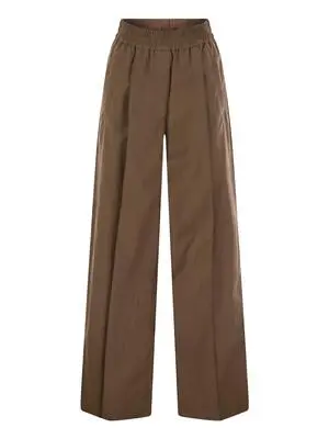Brunello Cucinelli Loose Fit Cotton Trousers - Brown