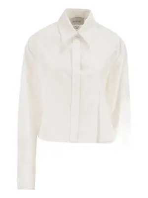 Sportmax Cropped Poplin Shirt - White