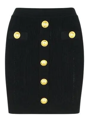 Balmain Viscose Blend Miniskirt - Black