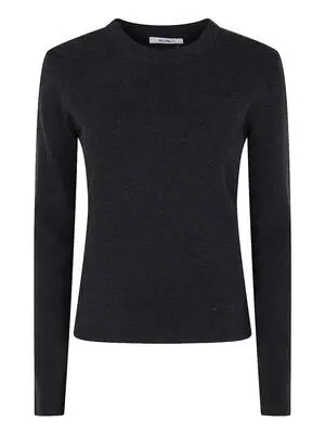 Max Mara MAX MARA Solid Long Sleeve Crew Neck Pullover Multicolor