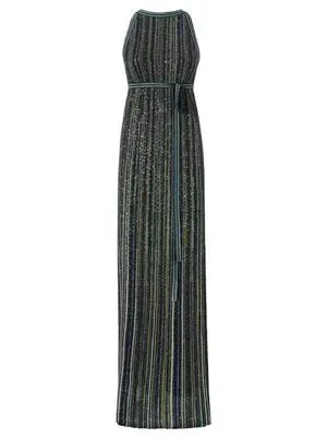 Missoni Striped Sequined Evening Dress - Green