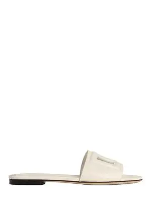 Dolce & Gabbana Leather Slippers - White