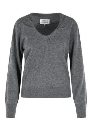MAISON MARGIELA Virgin Wool Twist Sweater - Gray