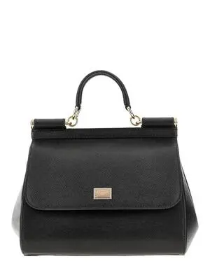 Dolce & Gabbana Dauphine Leather Large Sicily Bag - Black