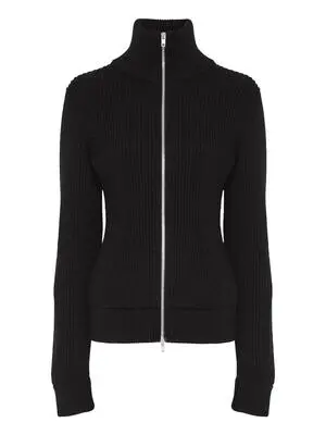 MAISON MARGIELA Ribbed Cardigan With Zip - Black