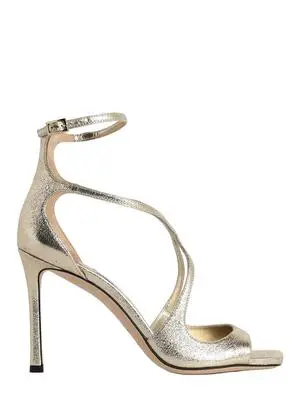JIMMY CHOO Azia 95 Fabric Sandals - Gold