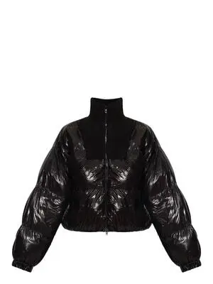 DIESEL® High Neck Glossy Finish Puffer Jacket - Black
