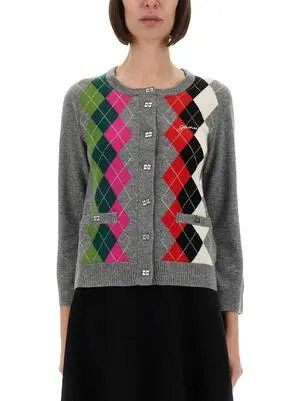 GANNI Ganni Women Jacquard Cashmere Cardigan Purple