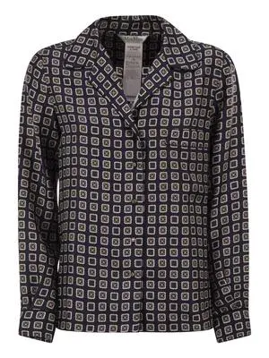 Max Mara Max Mara Women Mxmdisco - Semi-Fitted Printed Silk Shirt Blue