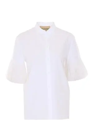 Valentino Garavani Embroidered Puffed Sleeve Shirt - White