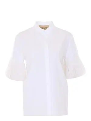 Valentino Garavani Embroidered Puffed Sleeve Shirt - White