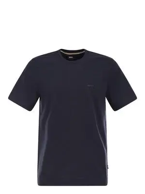 BOSS Cotton Jersey T-shirt With Logo - Blue