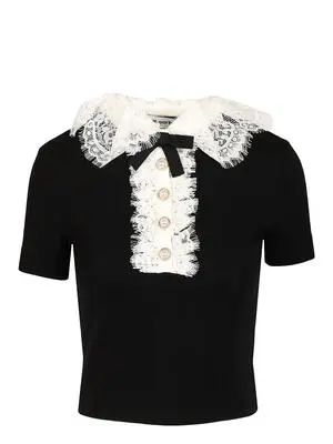 SELF-PORTRAIT Knitted Top - Black