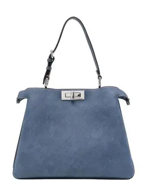 Fendi Fendi Calf Leather Peekaboo Soft Bag Blue