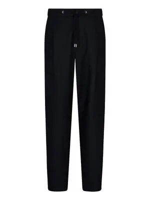 Giorgio Armani Pantalone In Drap Di Cashmere Stretch - Blue