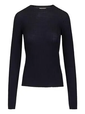 Balenciaga Ribbed Knit Sweater - Blue
