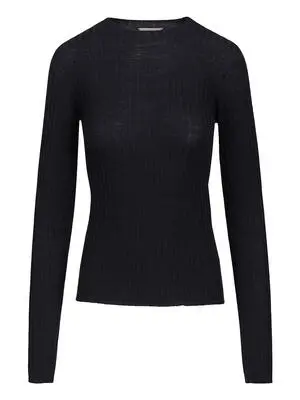 Balenciaga Ribbed Knit Sweater - Blue