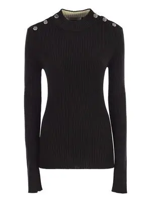 Sportmax Renania Fitted Jumper With Buttons Black