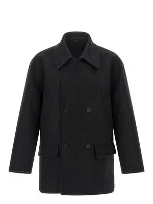 Fendi Felt Wool Coat - Gray