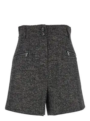 Max Mara Virgin Wool Blend Tailored Shorts - Multicolor