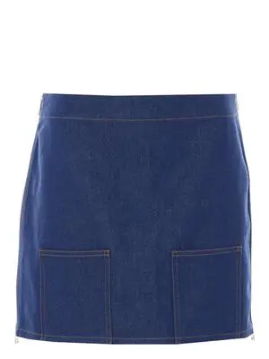 Fendi Ff Motif Denim Skirt - Blue