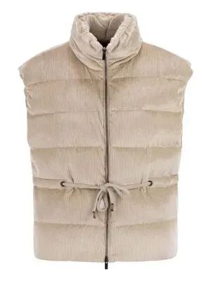 Peserico Down And Viscose Velvet Waistcoat - Multicolor