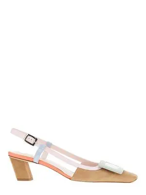 ROGER VIVIER Suede And Patent Leather Slingback Pumps - Multicolor