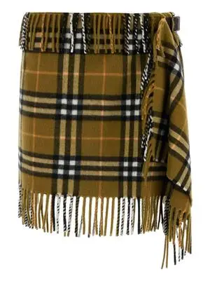 Burberry Burberry Women Embroidered Wool Blend Mini Skirt Multicolor