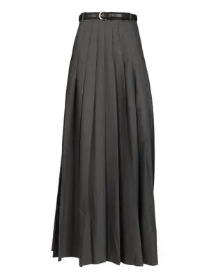 SELF-PORTRAIT Long Wool Blend Skirt - Gray