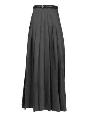 SELF-PORTRAIT Long Wool Blend Skirt - Gray