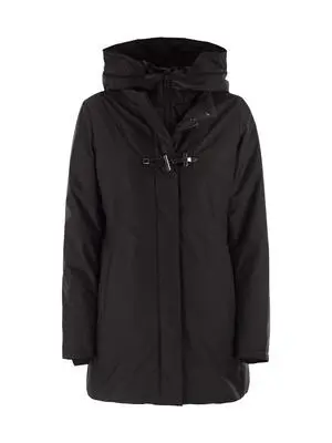 FAY Technical Gabardine Toggle Coat - Black